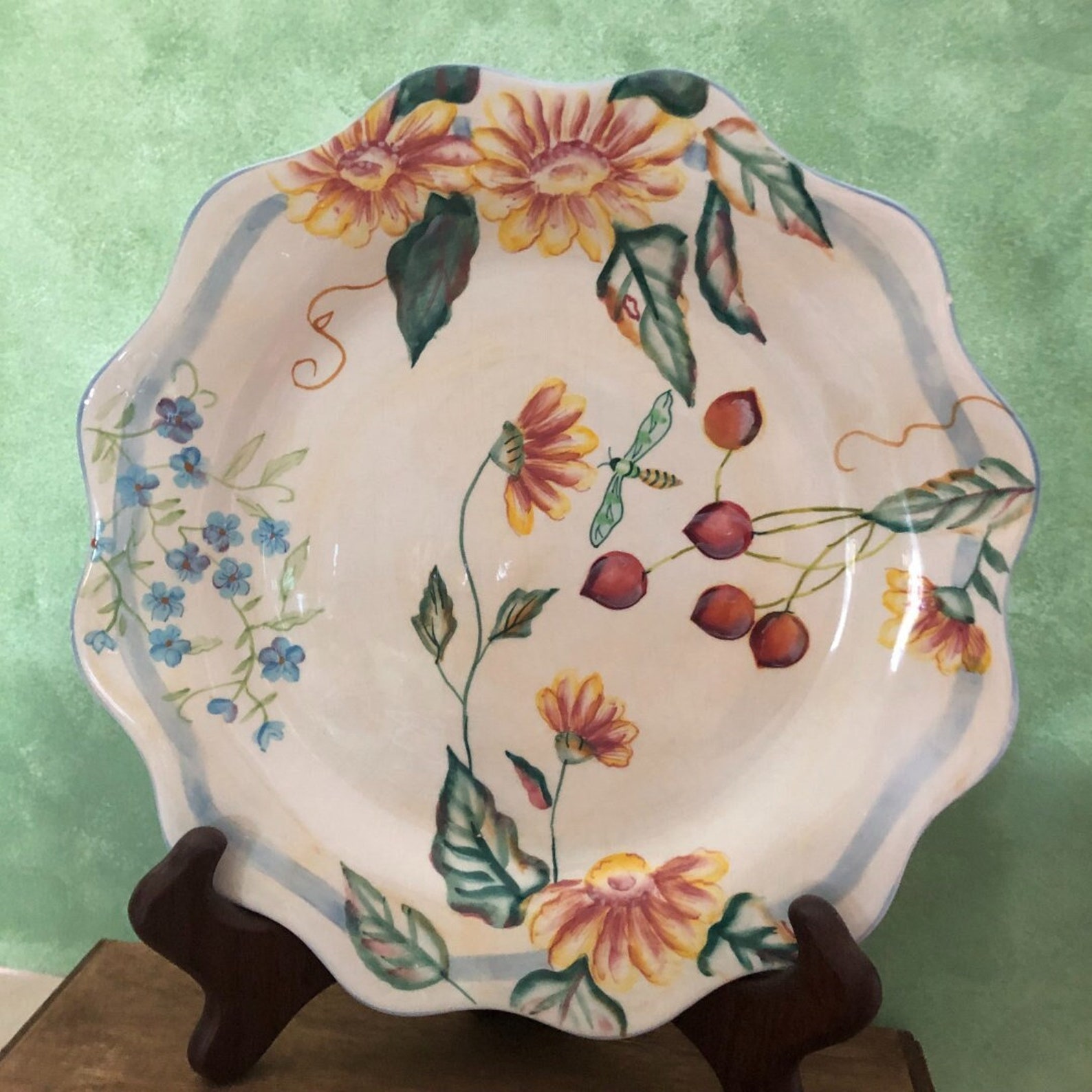 Collectible Hand Painted Plate by ZRIKE Company Perfect Spring Décor ...