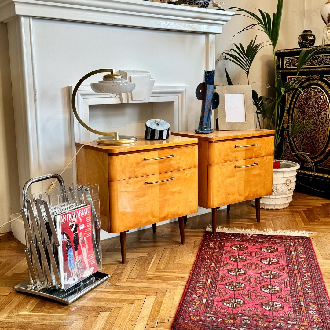 Mid-century Nightstands in Birch, Europe 1950s - Etsy