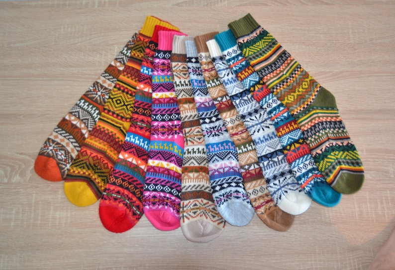 Handmade Peruvian Alpaca Wool Socks, Lightweight Thermal Winter ...