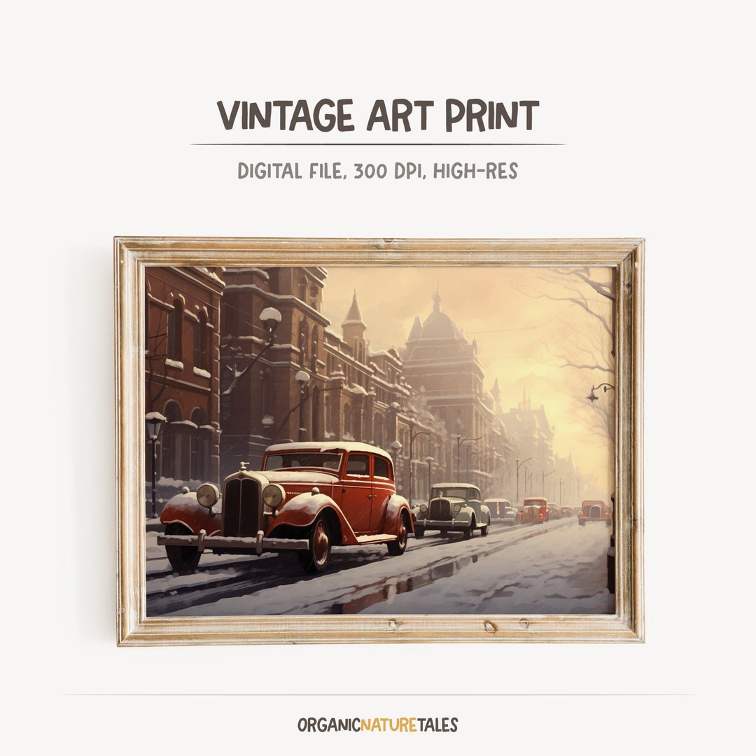 PRINTABLE Maybach in Winter Oil Painting, Christmas Winter Art Print ...