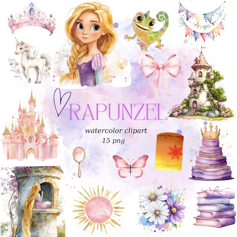 Rapunzel Clipart - Etsy