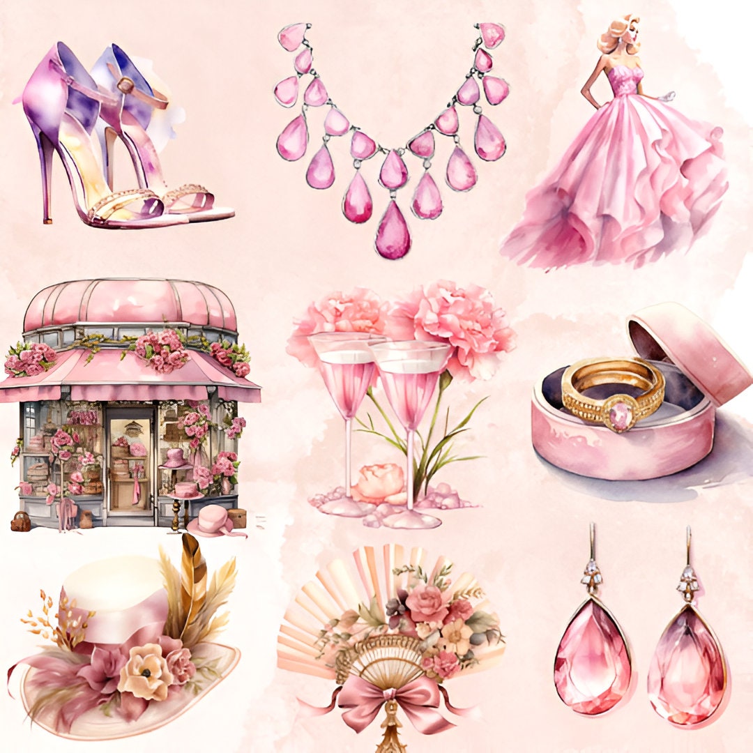 Watercolor Pink Fashion Clipart, Fashion Girl Clipart, Fashion Designer ...