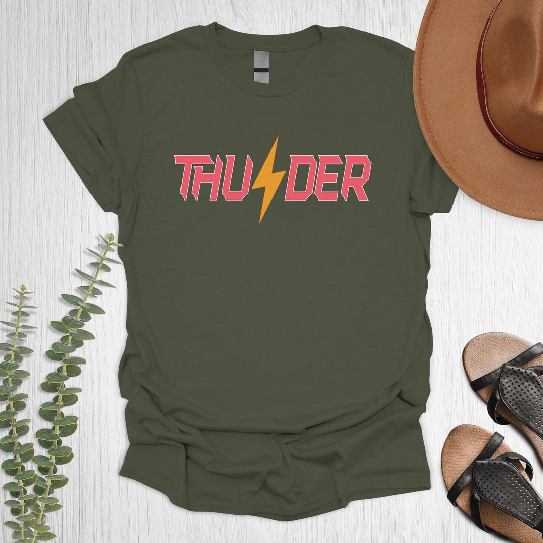 Thunder Reverse Weave T-shirt, Lightning Bolt Shirt, Preppy Aesthetics ...