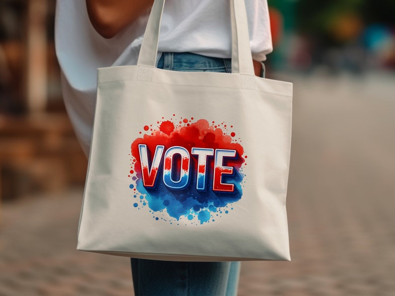 VOTE PNG, Patriotic Election Graphic, Red Blue Watercolor Splash ...
