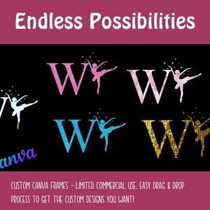 Ballerina Alphabet Canva Frames, Editable Canva Template, Dance Letters ...