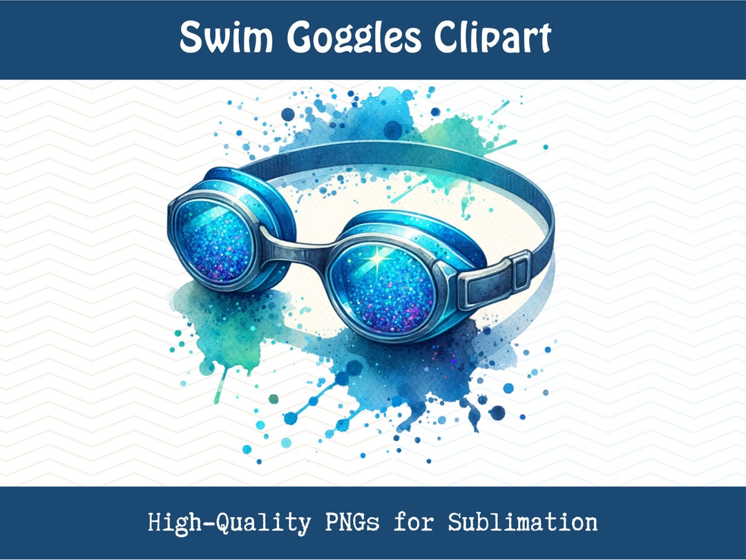 Swim Goggles PNG, High-res Digital Art, Splatter Background, Swimmer ...