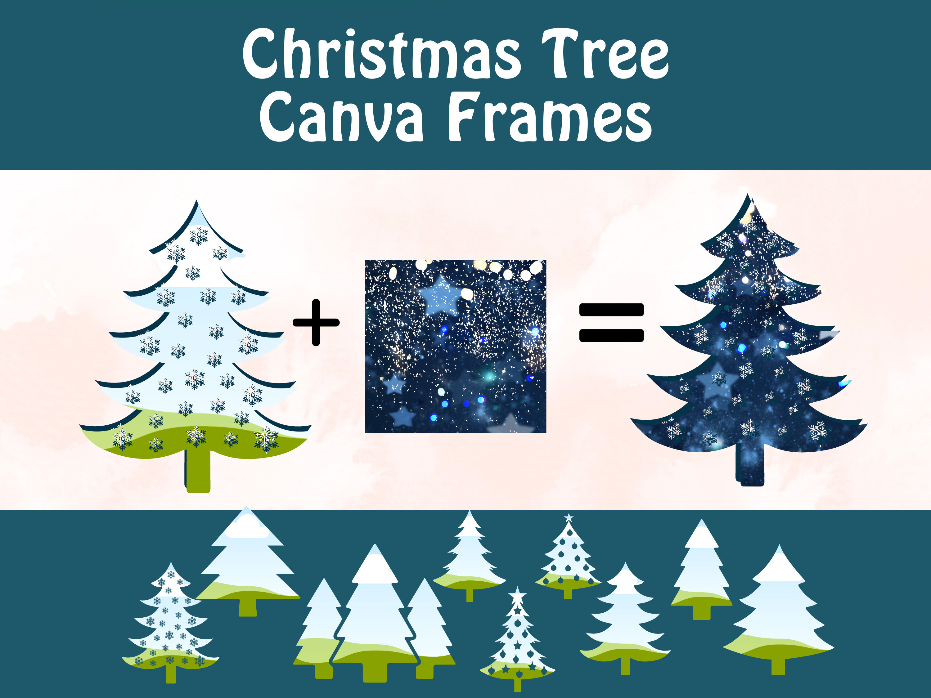 Canva Frames, Christmas Tree Clip Art, Christmas Tree Canva Frames ...