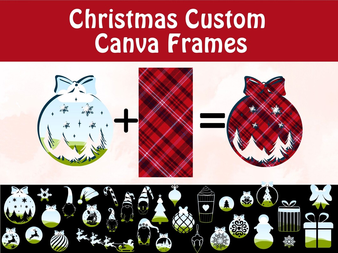 Canva Frame, Christmas Canva Frames, Christmas Elements for Tshirt ...