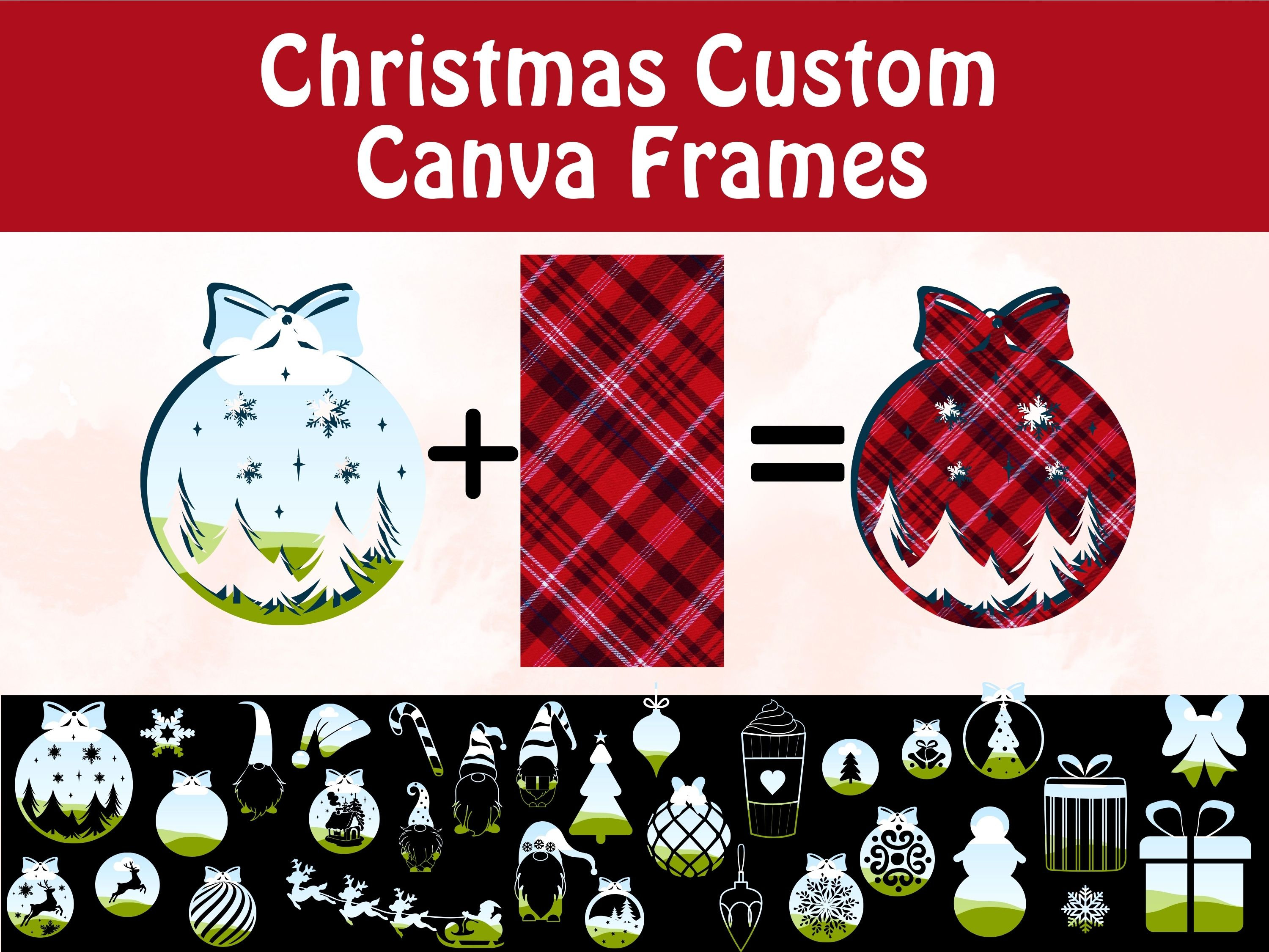 Canva Frame Christmas Canva Frames Christmas Elements for - Etsy