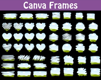 Canva Frames Templates, Distressed Square Frame Bundle, Customizable ...