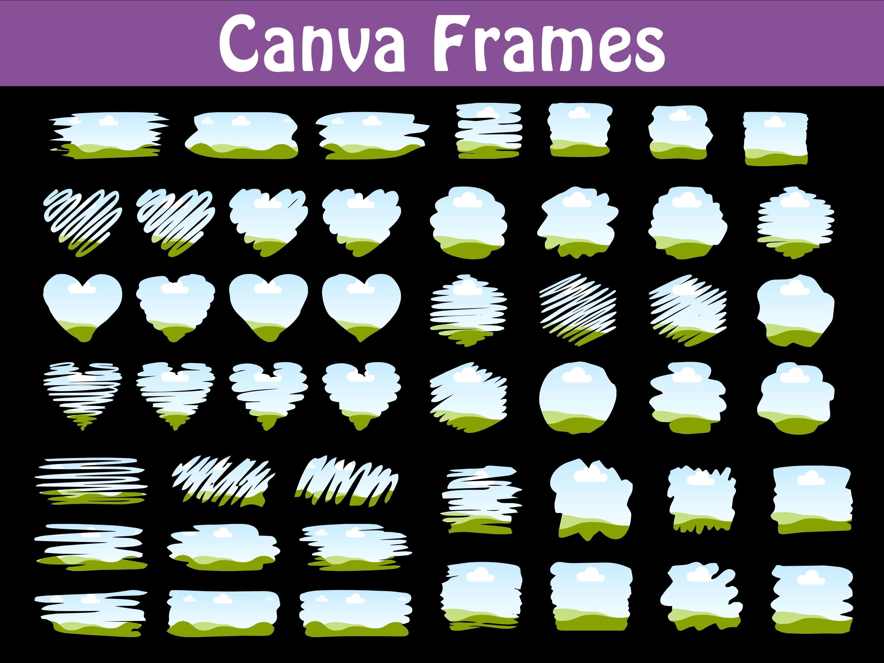 Canva Frames Templates, Distressed Square Frame Bundle, Customizable ...