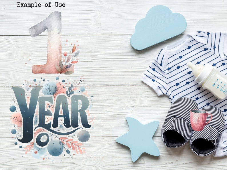 Nursery Birth Milestone Clipart Bundle PNG, Baby Monthly Milestone Clip ...