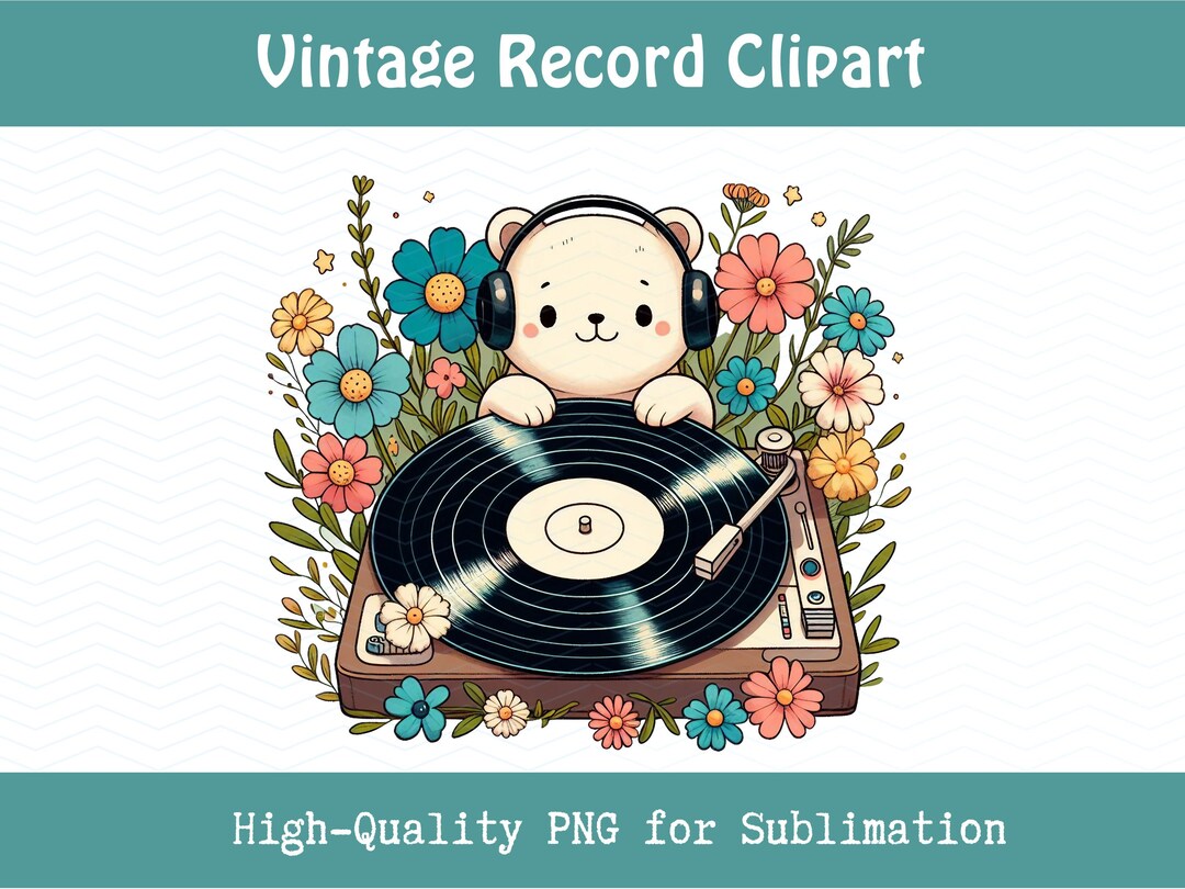 Vinyl Record Clipart, Classic Music PNG, Cute Music Design, Graphic for ...