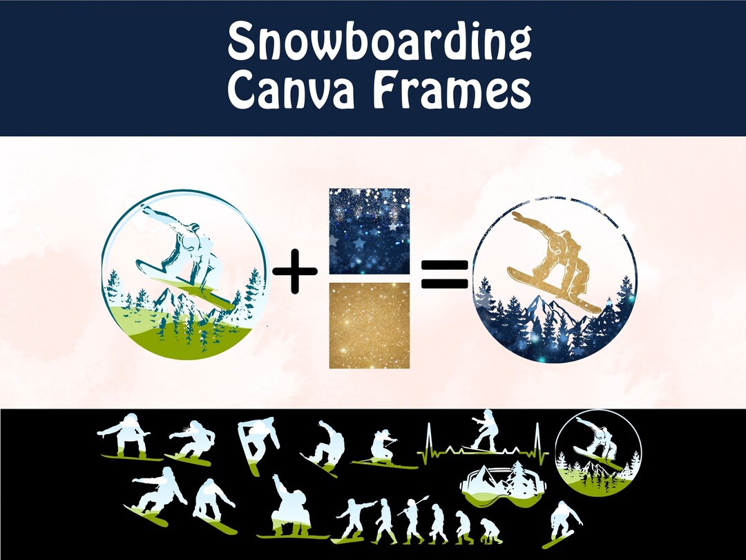 Snowboard Canva Template for Canva Frames for Commercial Use ...