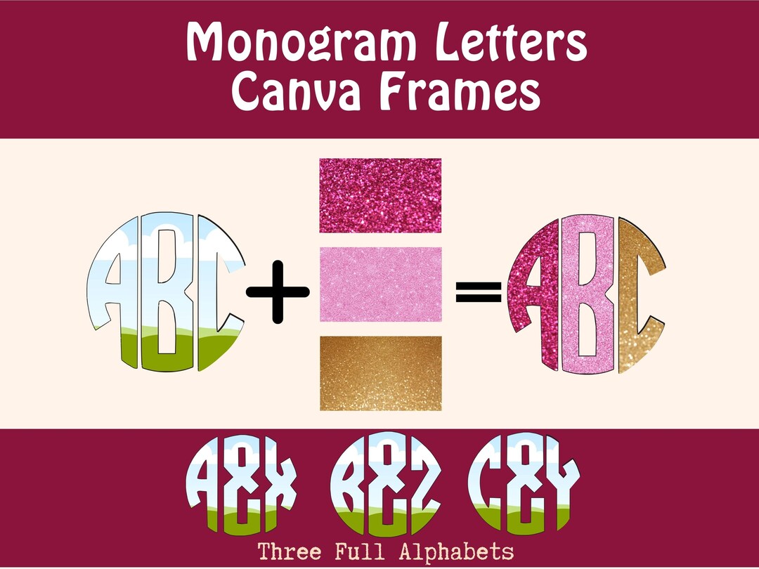 Fill Your Own Doodle Monogram PNG, Canva Template, Canva Monogram ...