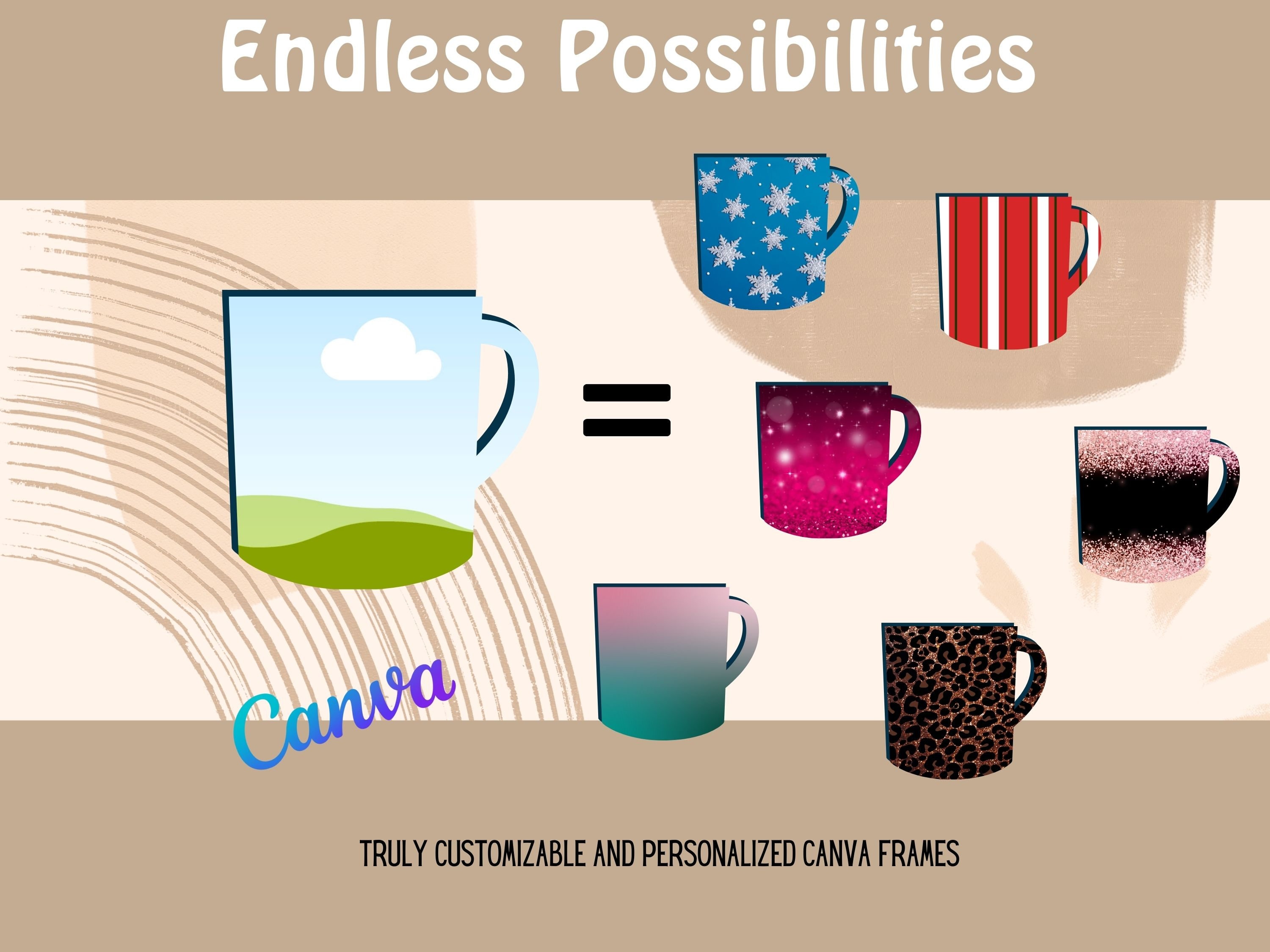 Coffee Canva Frames, Drinks SVG and PNG, Coffee and Tea Editable ...