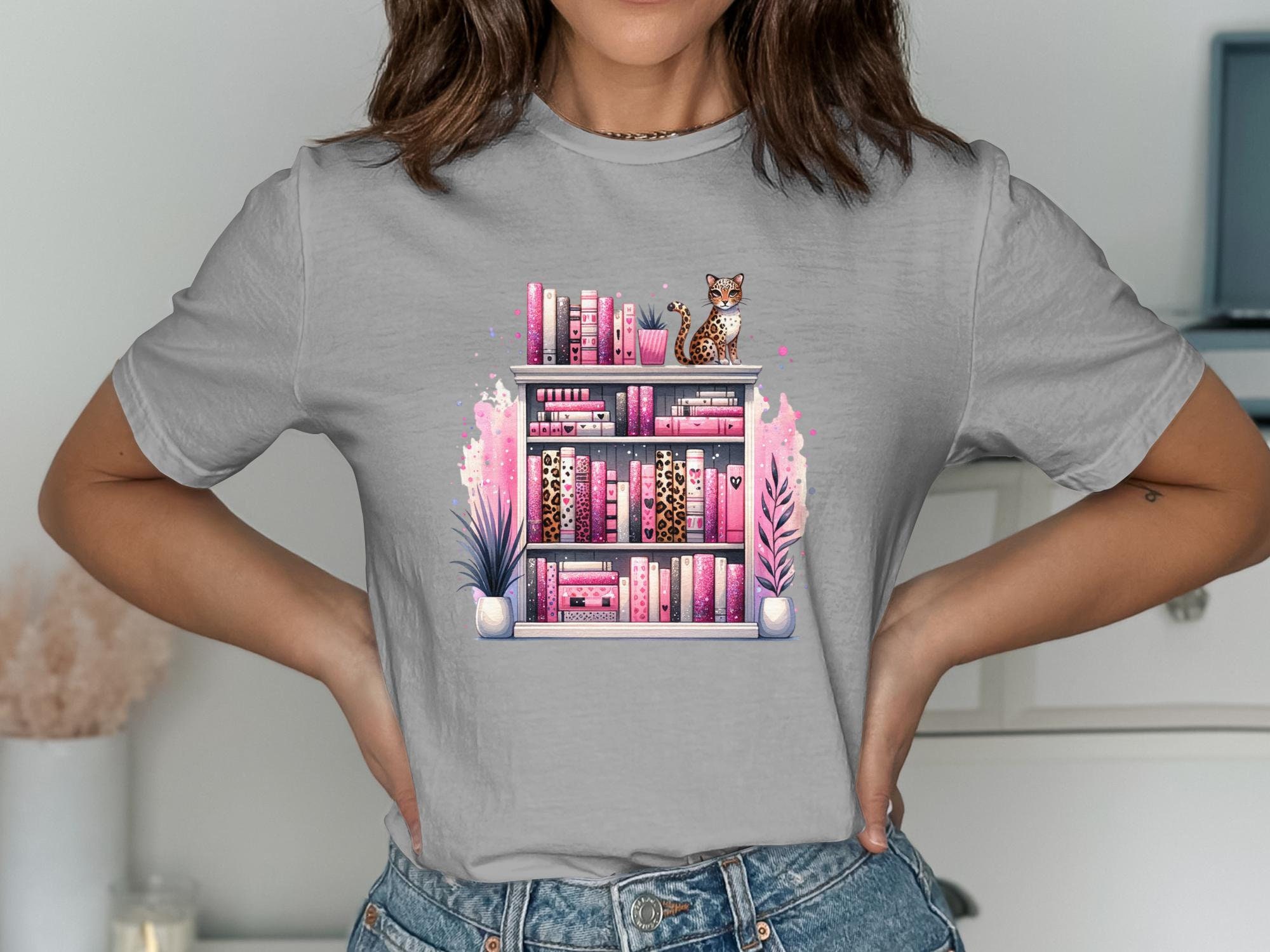 Books Clipart, Bookshelf PNG, Pink and Leopard Print Girly Design, Gift ...