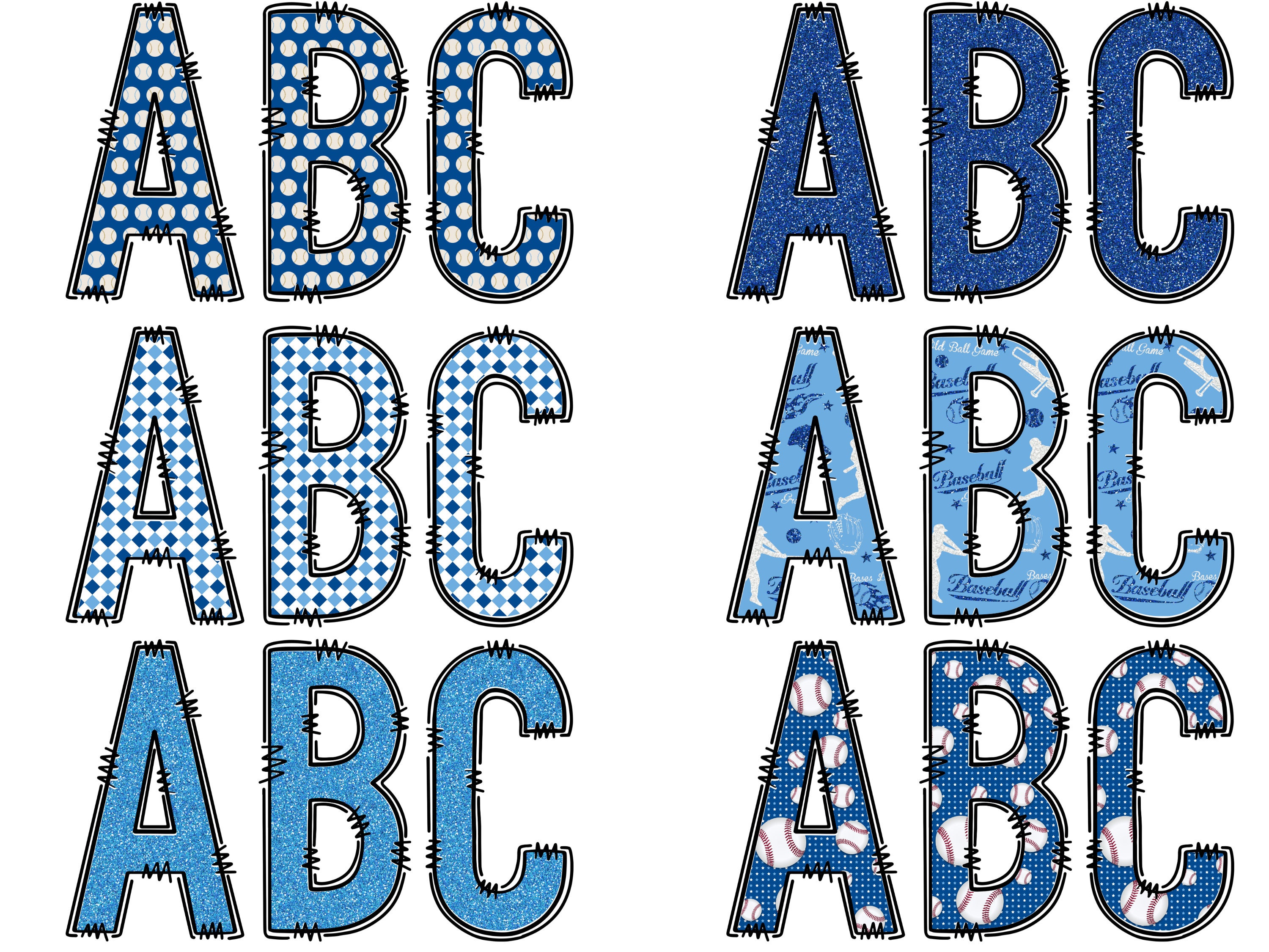 Baseball Letters and Clipart for Commercial Use, Sports Alphabet ...