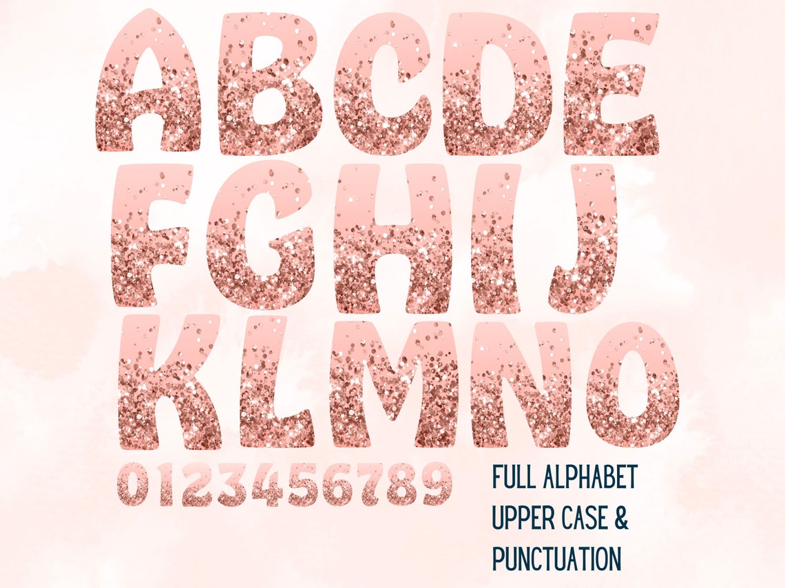 Glitter Letters PNG Alphabet Clipart Pink Glitter Letters - Etsy