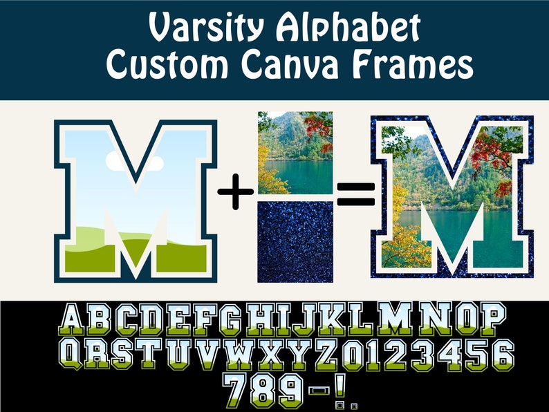 Canva Frames, Varsity Letters, Custom Canva Letters, Drag and Drop ...