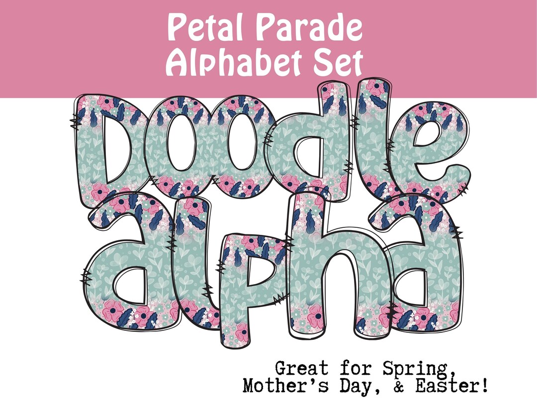 Spring Floral Alphabet Letters PNG Bundle, Summer Mothers Day Flower ...