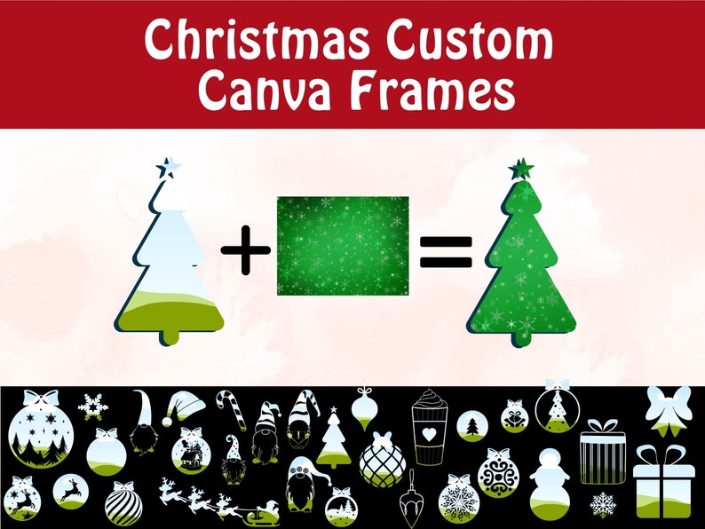 Canva Frame, Christmas Canva Frames, Christmas Elements for Tshirt ...