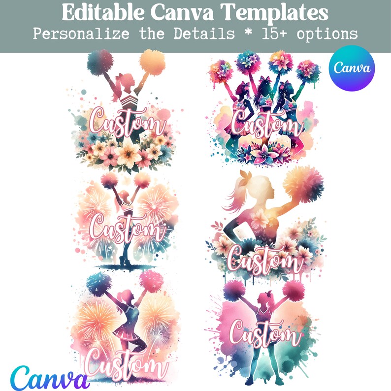 Custom Cheerleader PNG Canva Template, Create Customized Shirts for ...