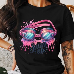 Swim Life Goggles PNG, High-res Digital Art, Splatter Background ...