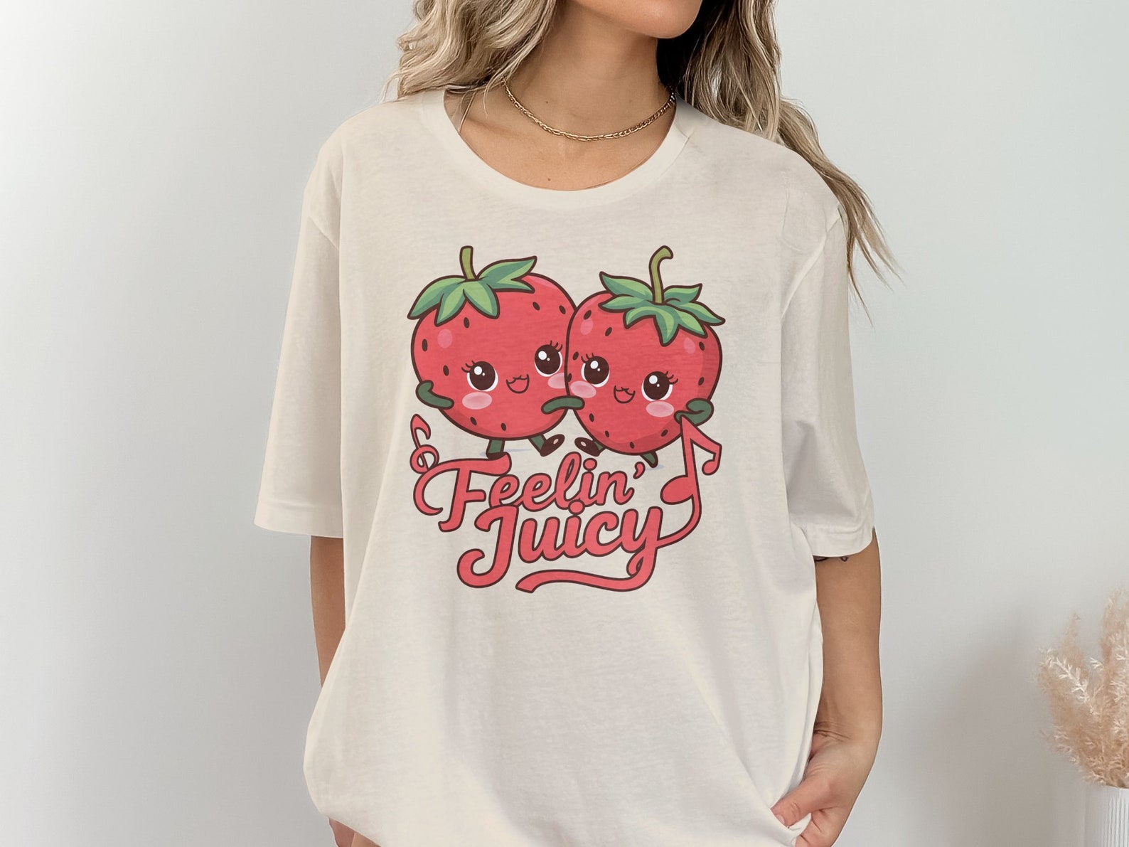 Feelin Juicy Strawberry Clipart, Cute Kawaii Fruit Clipart, Digital ...