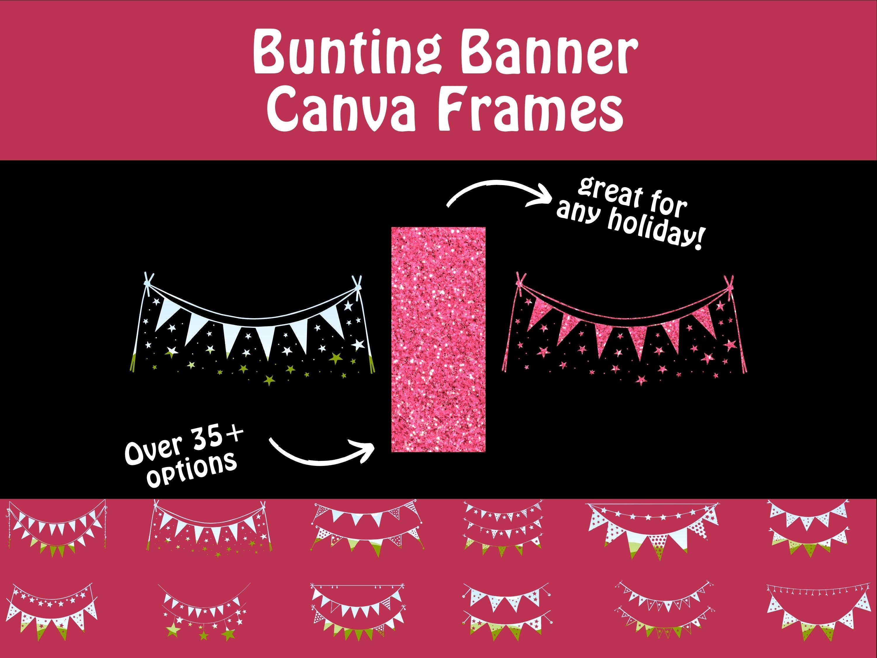 Bunting Banner Canva Frames, Design Elements Drag and Drop Design With ...