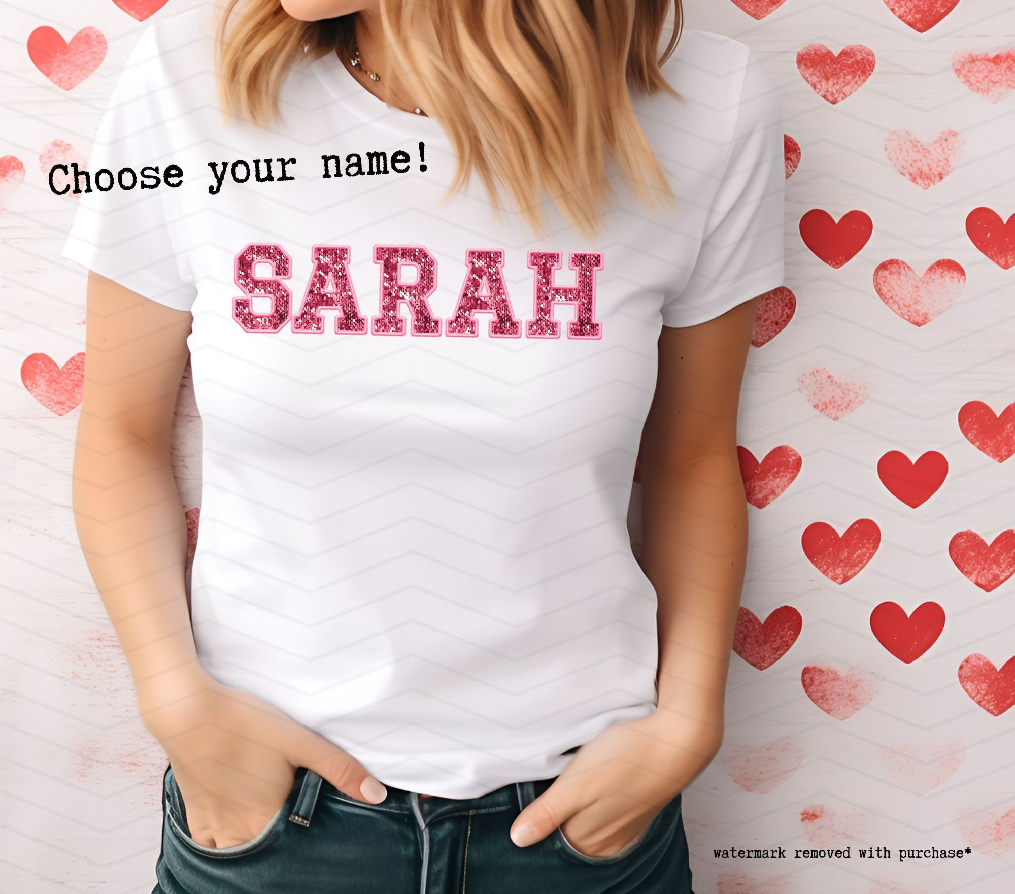 Custom SVG, Pink Sequin Letters PNG, Choose Your Name Design, Varsity ...