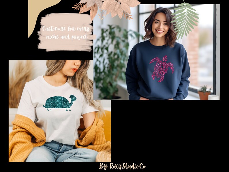 Canva Frames Turtle Clip Art Tiny Turtles SVG String of - Etsy