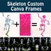 Canva Frames, Skeleton Canva Frame, Halloween Clipart, Dancing Skeleton ...