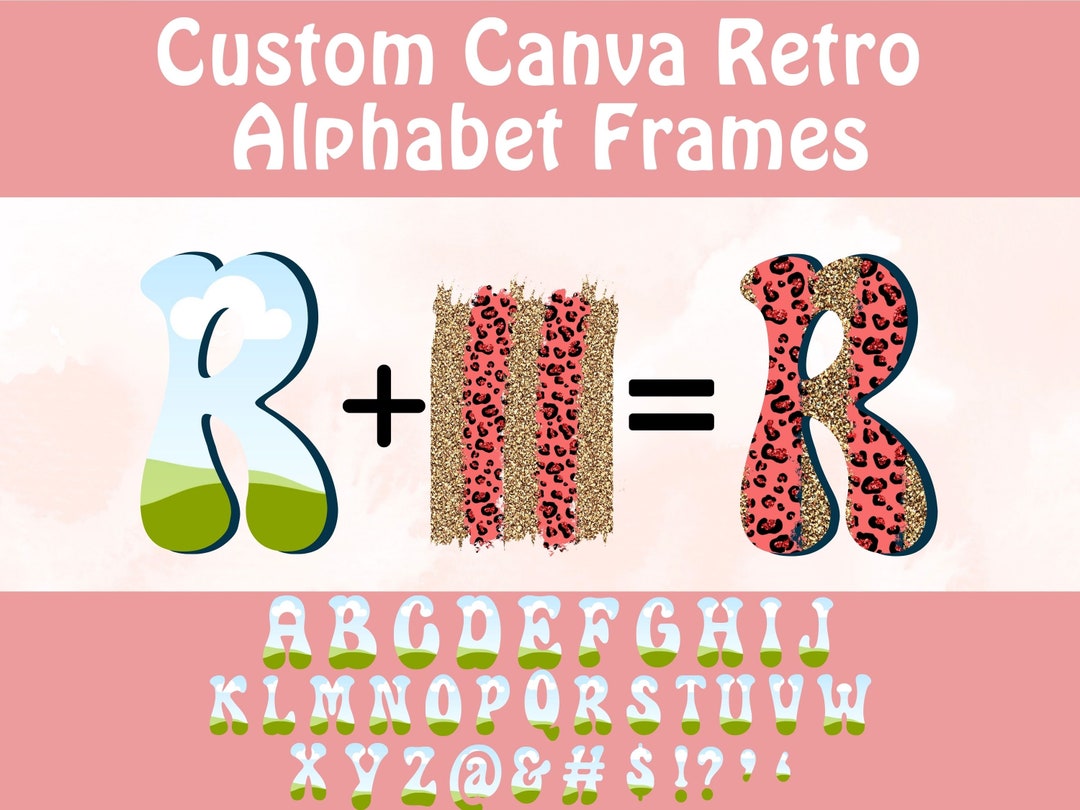 Editable Canva Template Alphabet Doodle Letters Groovy Wavy Font for ...