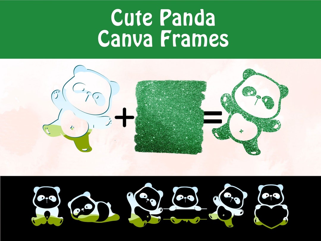 Canva Frames Cute Panda Editable Template, Panda Clip Art, Panda SVG ...