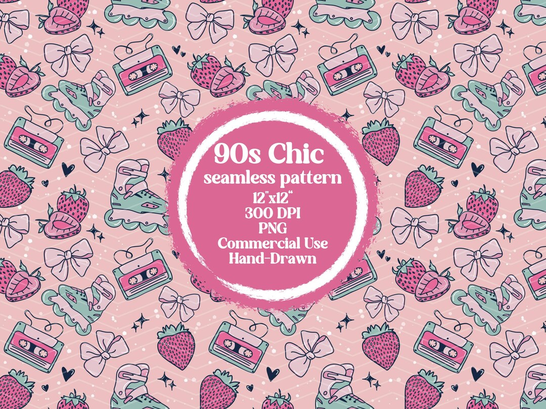 Cute Seamless Pattern 300 DPI PNG Instant Download Digital Papers Vinyl ...