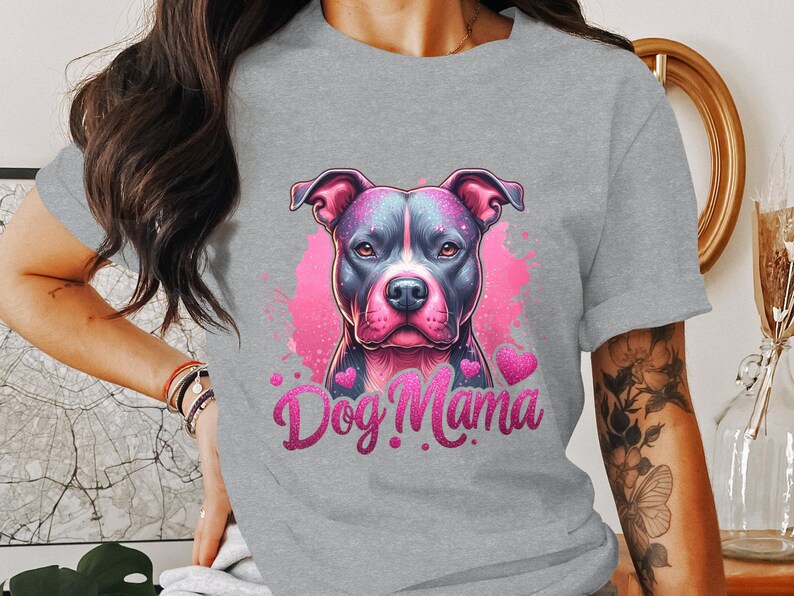 Dog Mama PNG Sublimation Design, Pitbull Dog Lover Clipart, Pitbull Mom ...