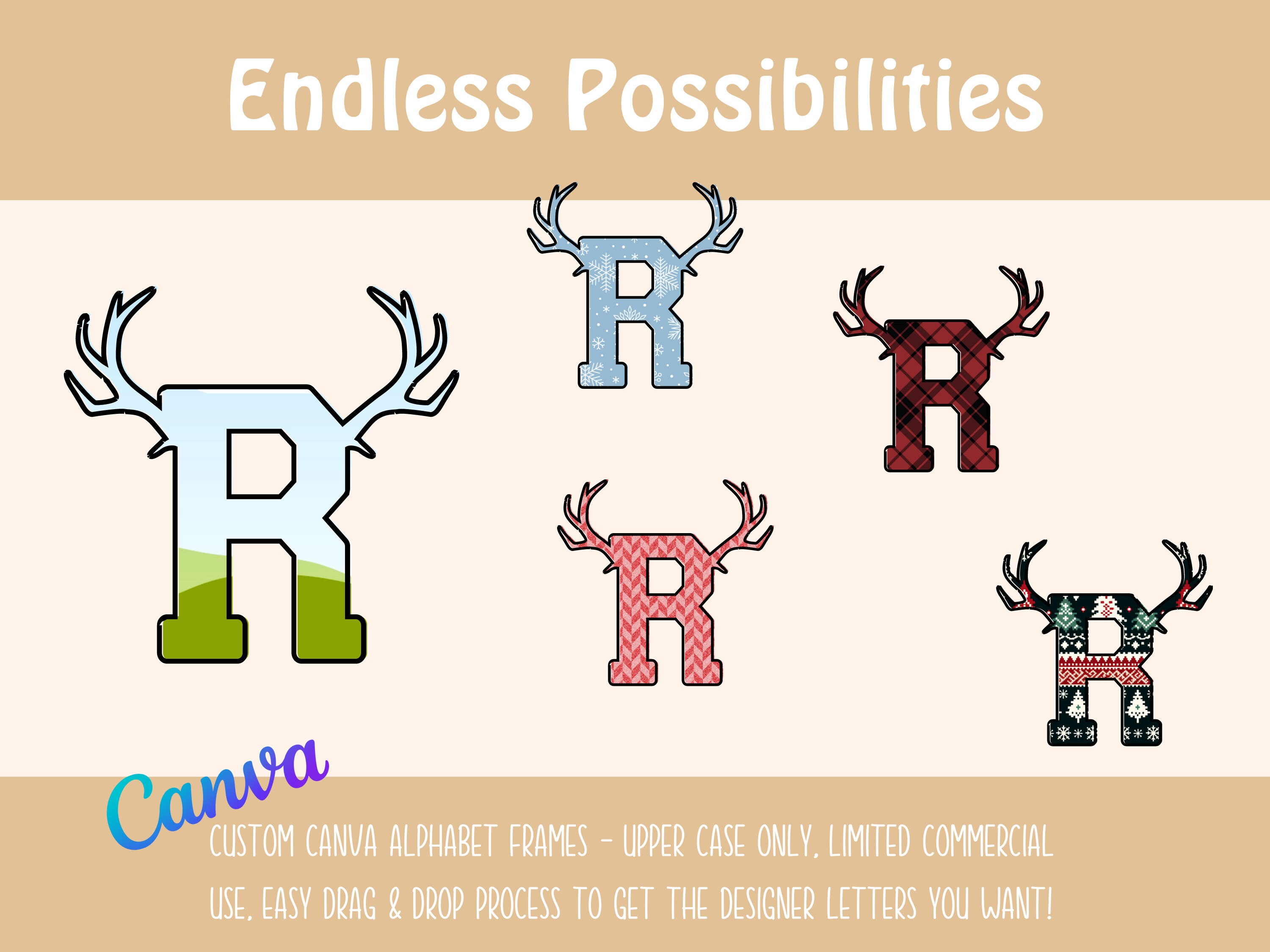 Canva Frames Custom Alphabet Frames Drag and Drop Canva - Etsy