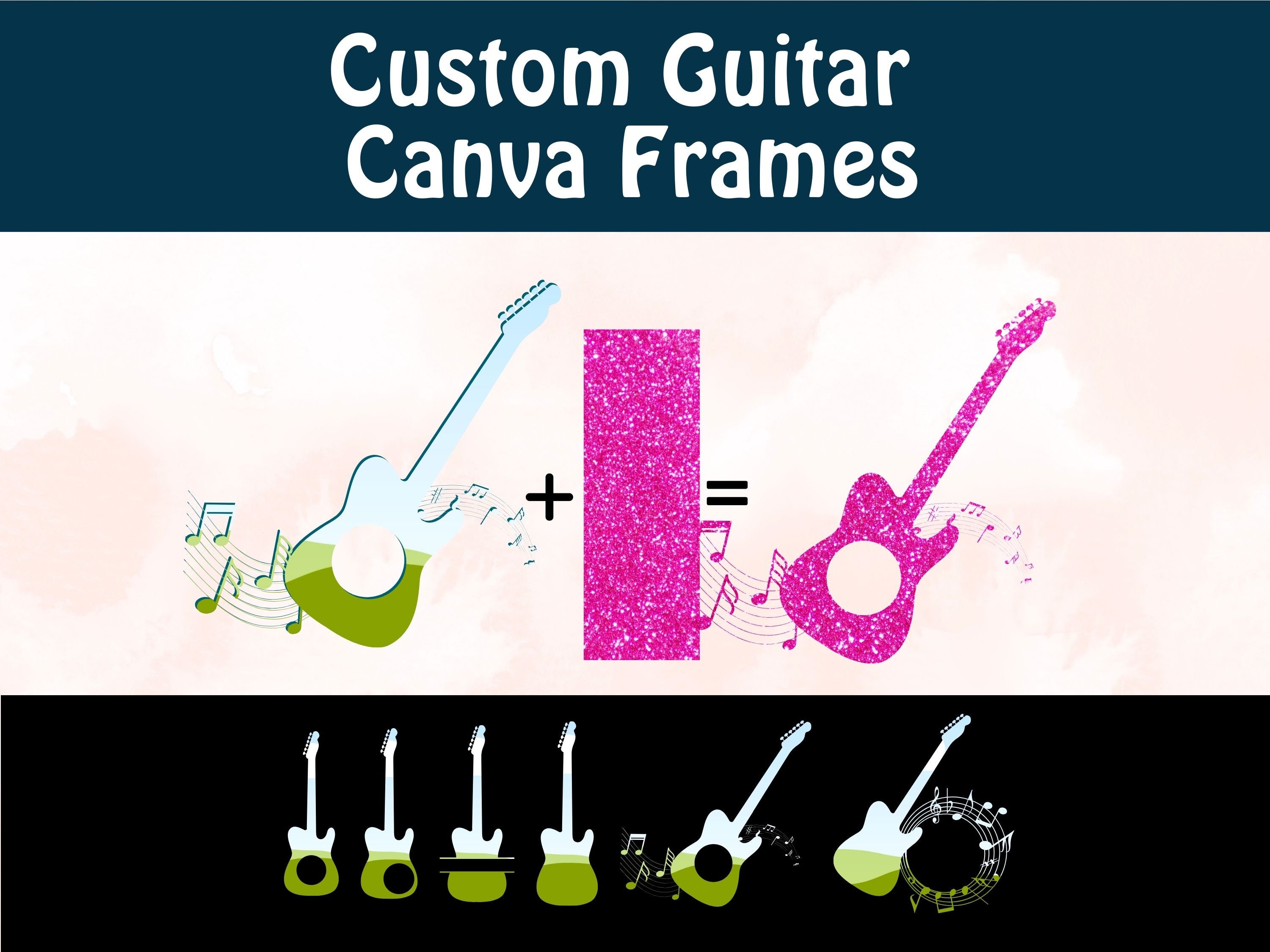 Canva Frames, Guitar Canva Frame, Personalized Guitar PNG, Guitar ...