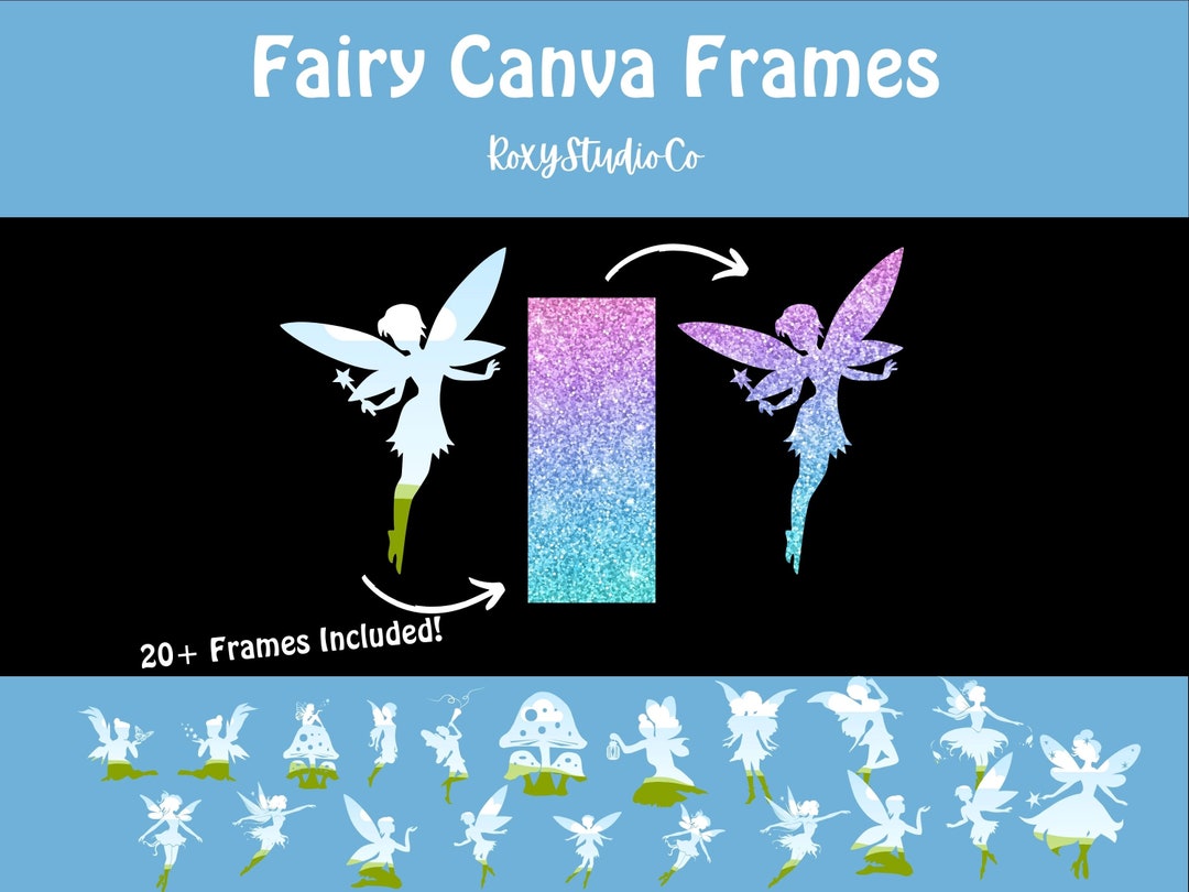 Fairy Canva Frames, Editable Template Canva, Fairy Nursery Decor, Drag ...