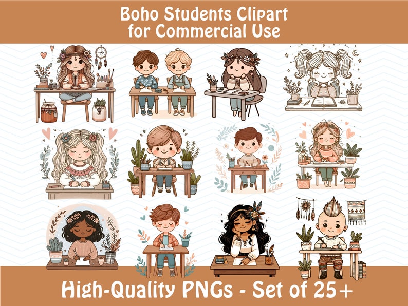 School Clipart Bundle for Commercial Use, Cute Classroom Decor for ...