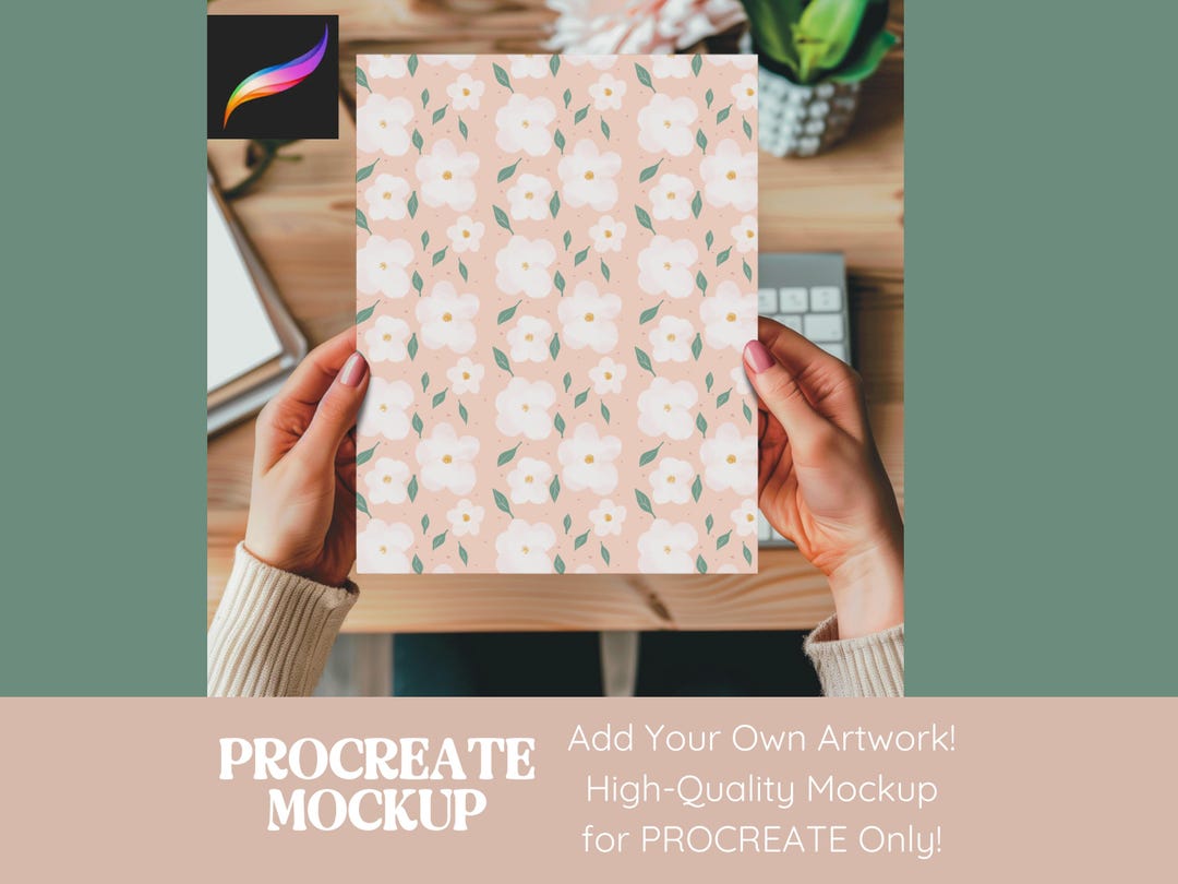 Procreate Mockup Poster Print Seamless Pattern Design Mockup, Mock up ...