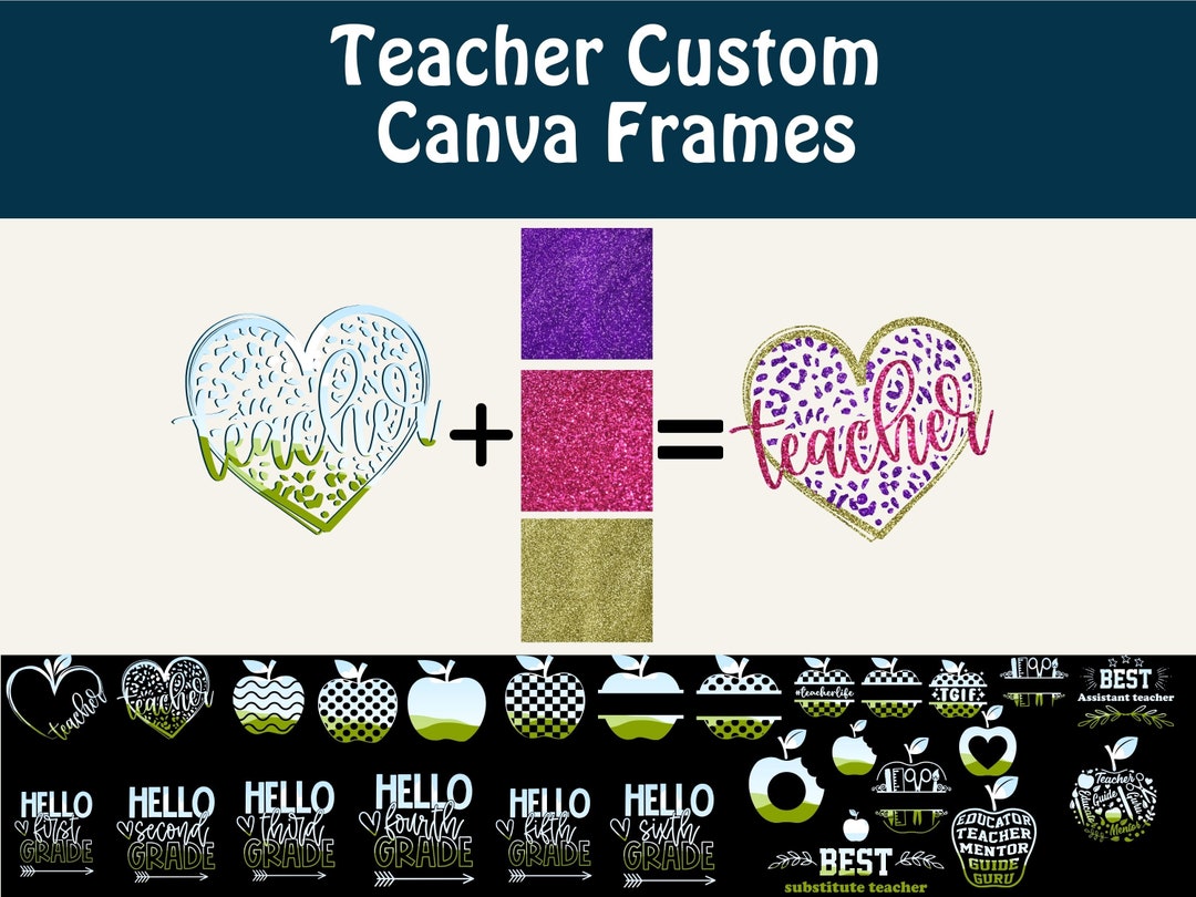 Canva Frames Teacher Clip Art Teacher Canva Frames Back to School PNG ...