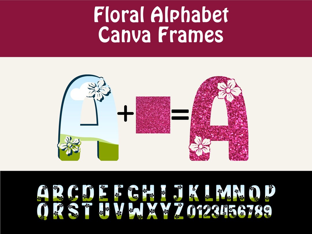 Canva Frame Doodle Alphabet UPPERCASE, Lowercase and Numbers, Editable ...