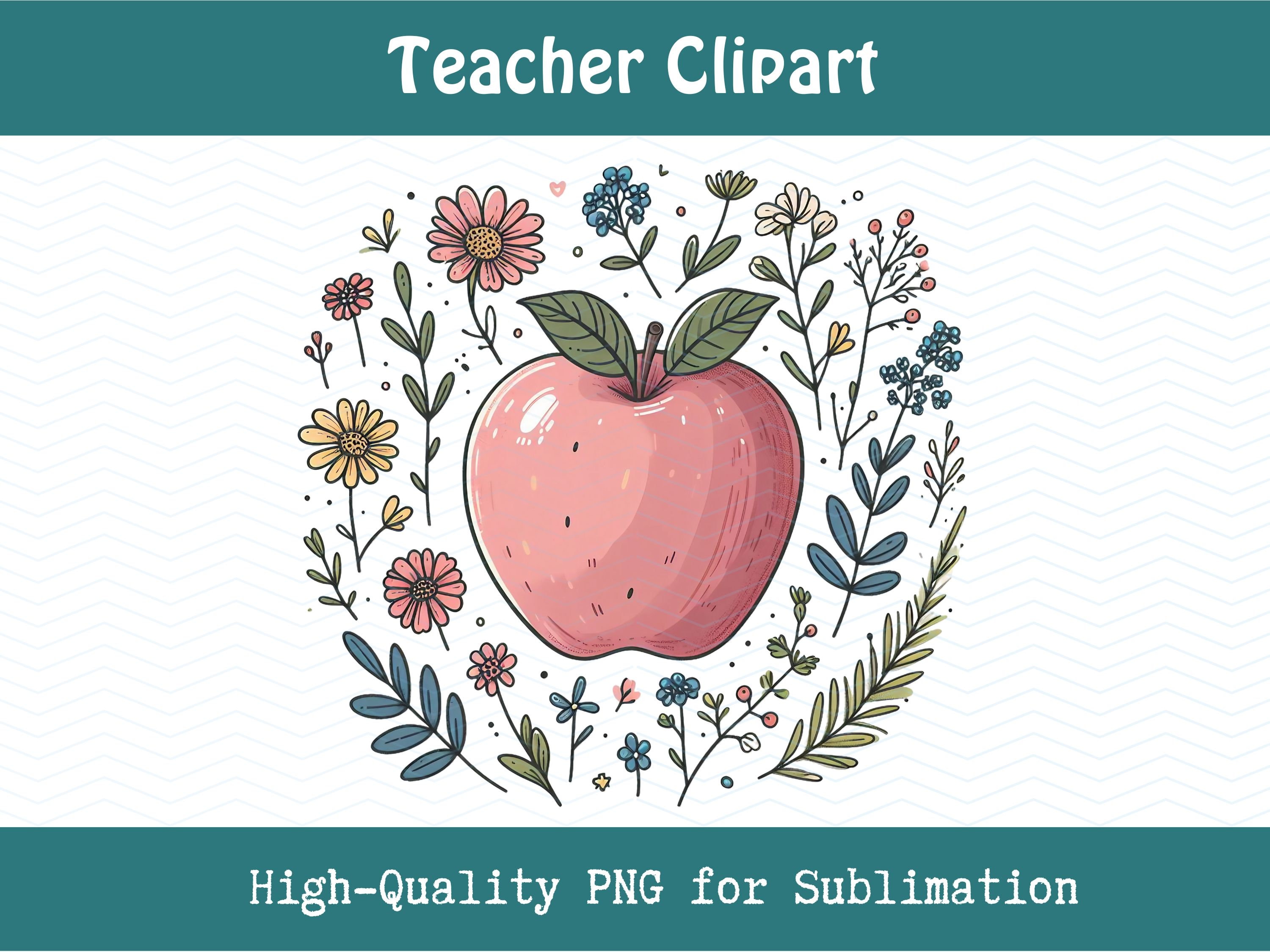Teacher Clipart, Back to School PNG, Teacher Appreciation Gift, Kawaii ...