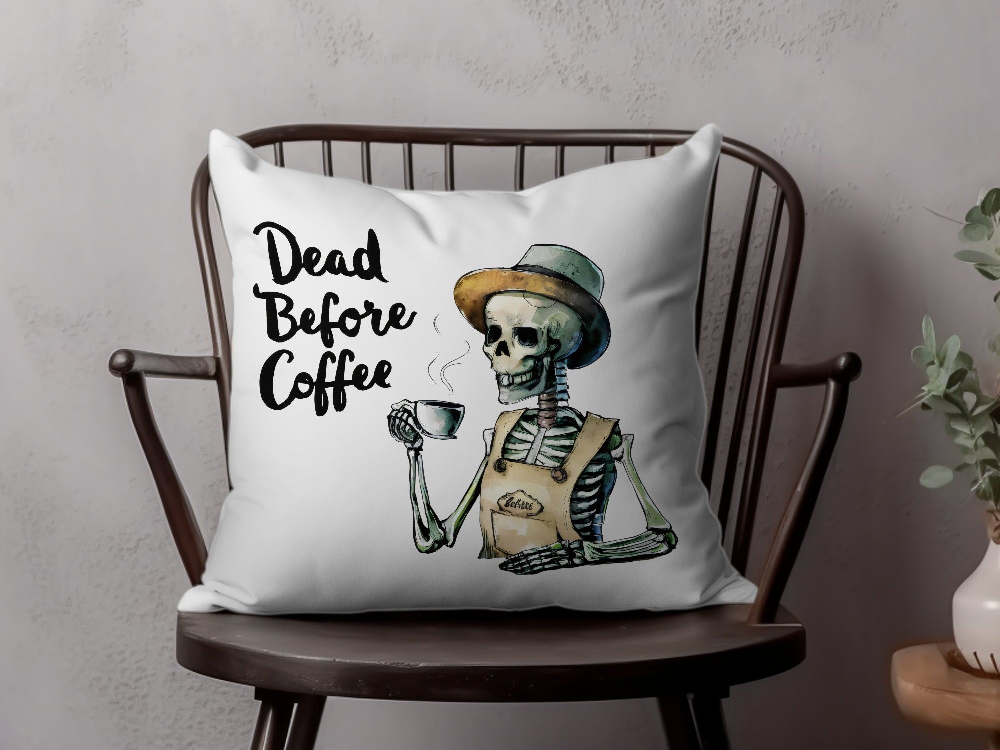 Skeleton Drinking Coffee PNG, Dead Before Coffee Illustration, Teacher ...