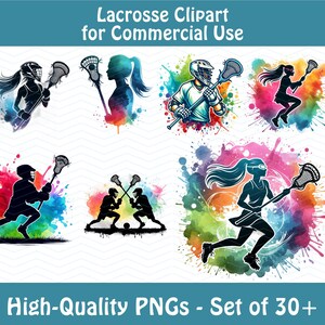 Lacrosse Clipart Bundle for Lacrosse Player Gifts, Lacrosse Mom, Love ...