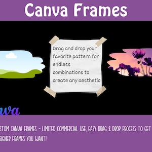 Canva Frames Templates, Distressed Square Frame Bundle, Customizable ...
