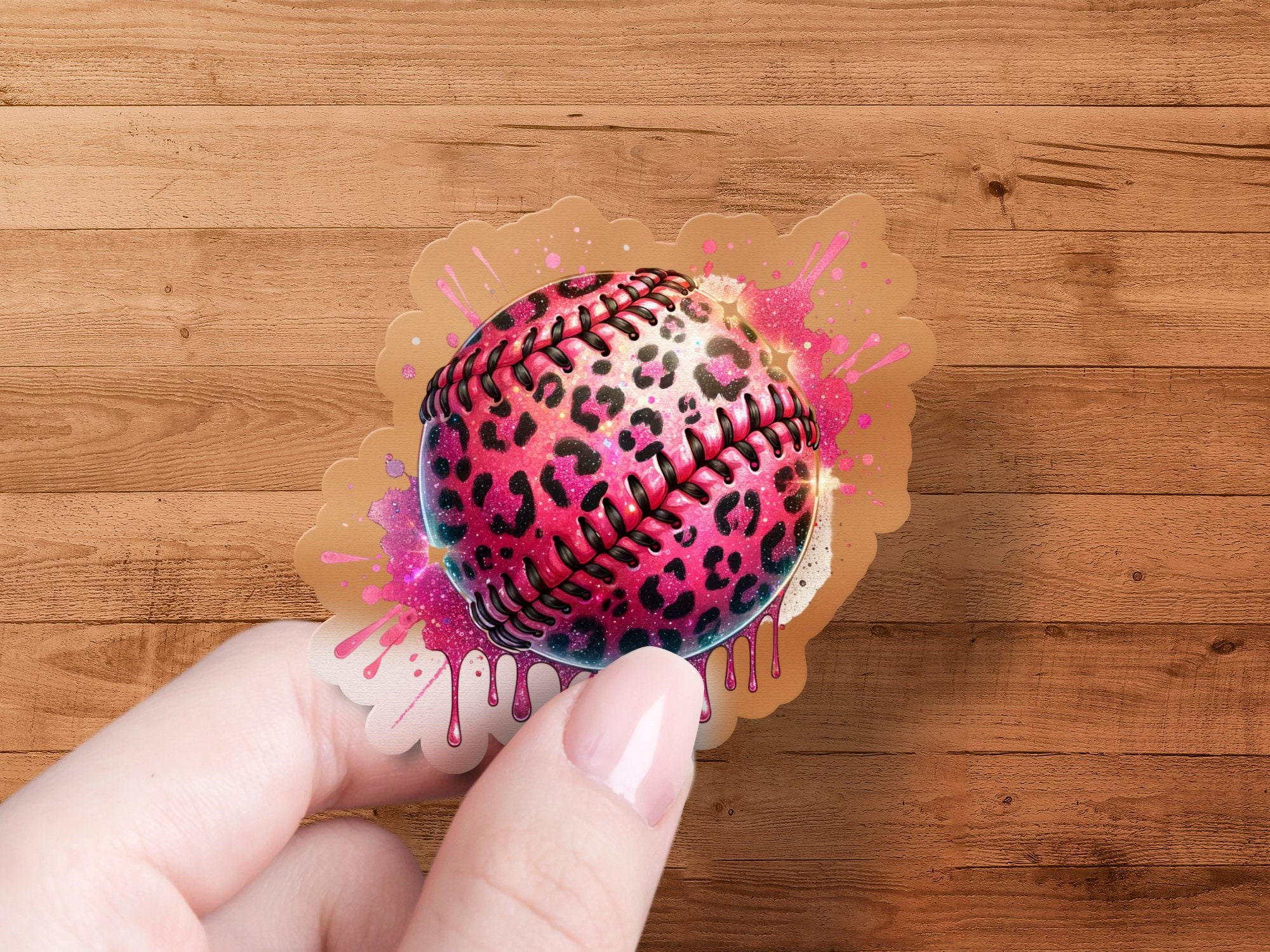 Leopard Print Softball Clipart, Softball Mom PNG, Sparkle Sports ...