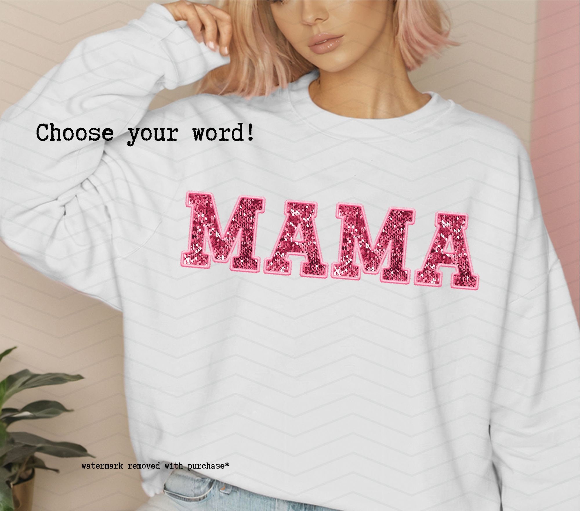 Custom SVG, Pink Sequin Letters PNG, Choose Your Name Design, Varsity ...